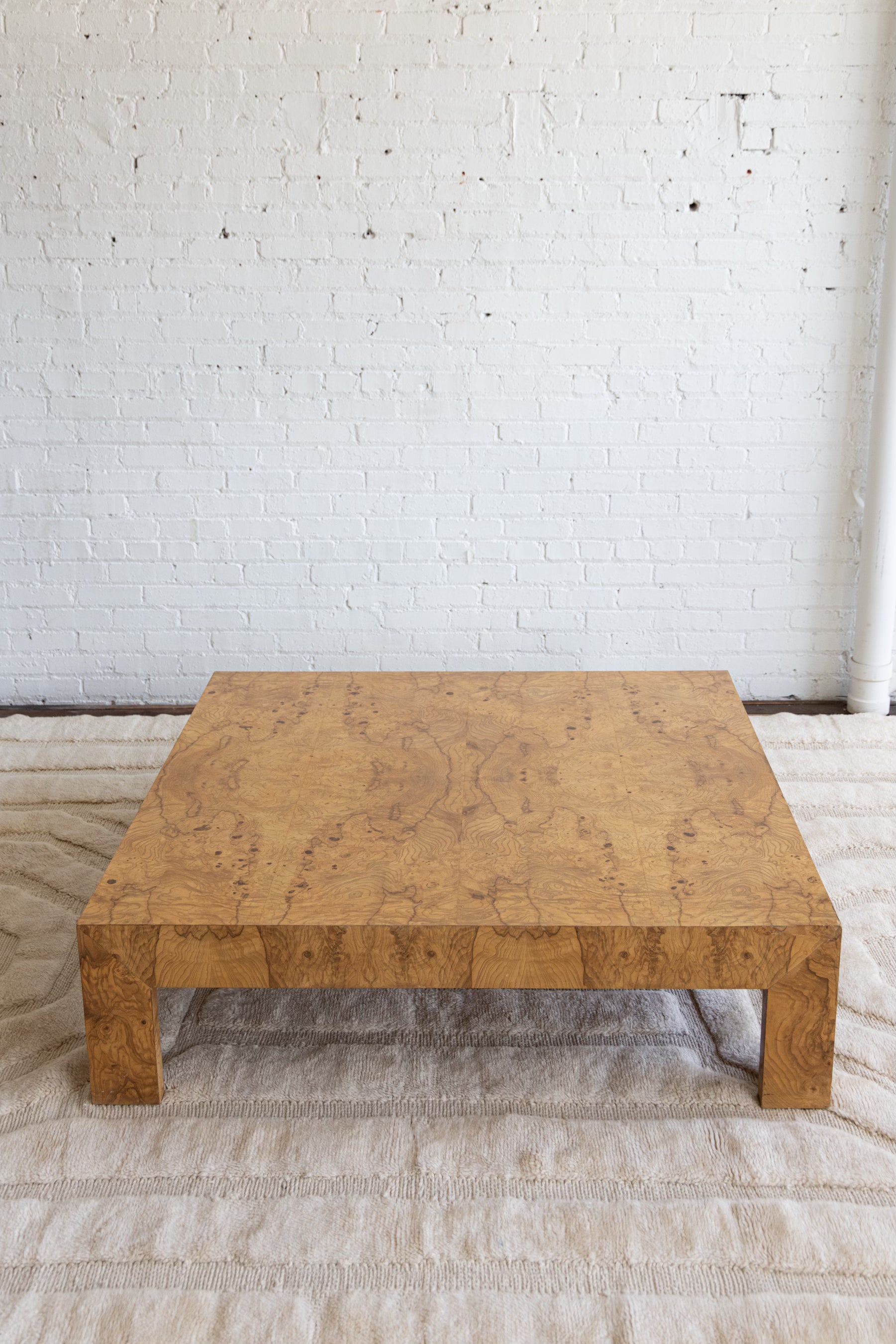Vintage Milo Baughman Mid Century Burlwood Square Coffee Table 54 ...